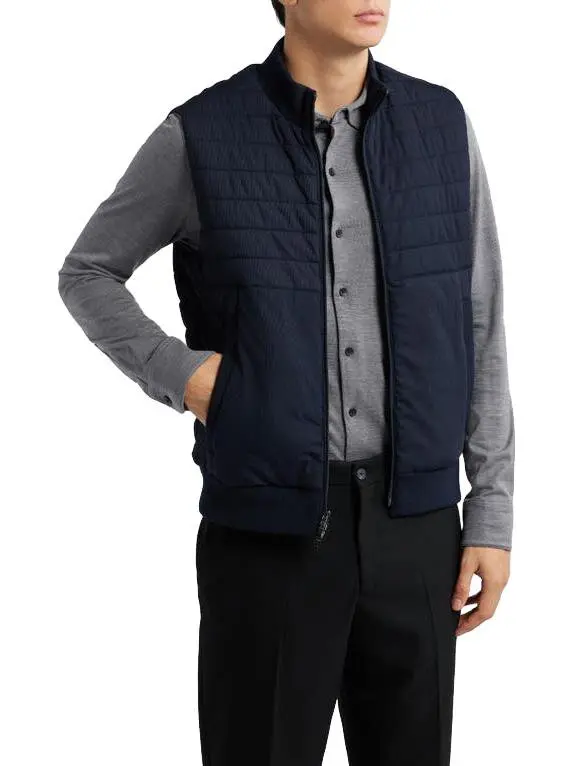 Robert Barakett Fremantle Quilted Corduroy Vest - Navy