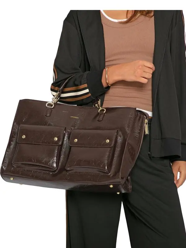 BELLE & BLOOM Reflections Leather Shoulder Bag - Dark Brown