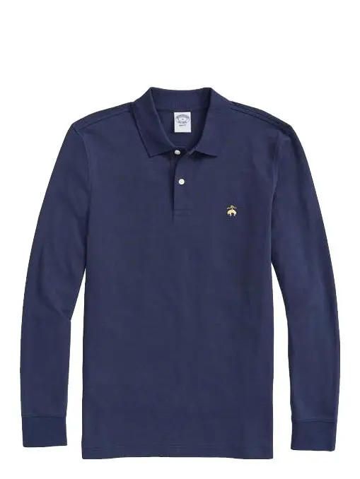 Brooks Brothers Long Sleeve Piqué Polo - Navy