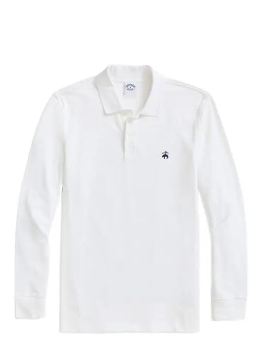 Brooks Brothers Long Sleeve Piqué Polo - White