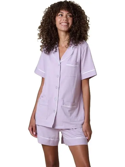 KIP Luxe Stretch Cotton Short Set - Lavender