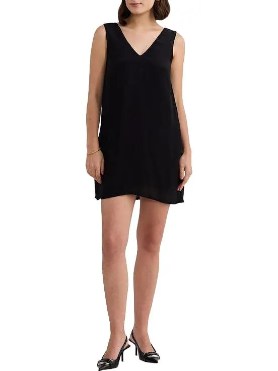 REISTOR Midnight Muse V-neck Short Dress - Black