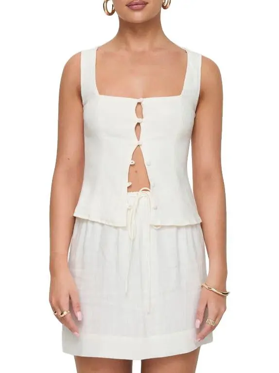 Princess Polly Zanda Keyhole Button-up Tank - Cream