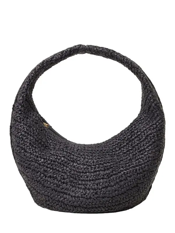 L*Space Aya Raffia Shoulder Bag - Black
