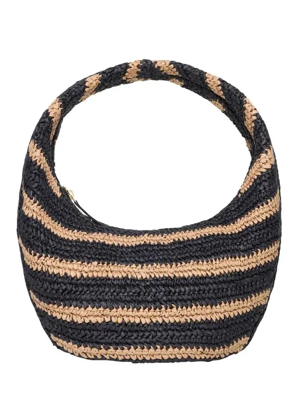L*Space Aya Raffia Shoulder Bag - Natural/black
