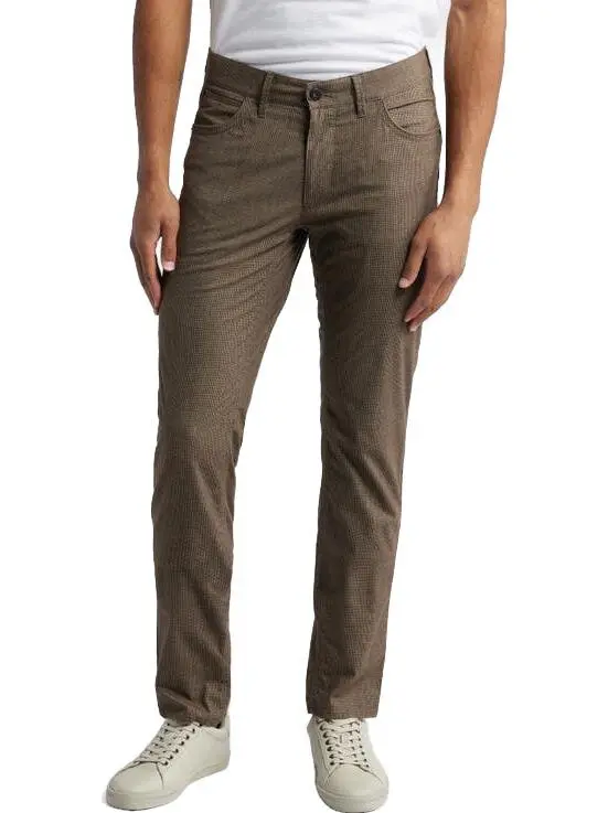 BRAX Chuck Microcheck Stretch Trousers - 54-nougat