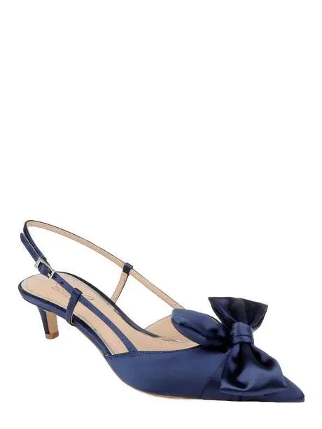 Badgley Mischka Shoshana Slingback Pumps - Navy Satin