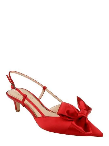 Badgley Mischka Shoshana Slingback Pumps - Red Satin