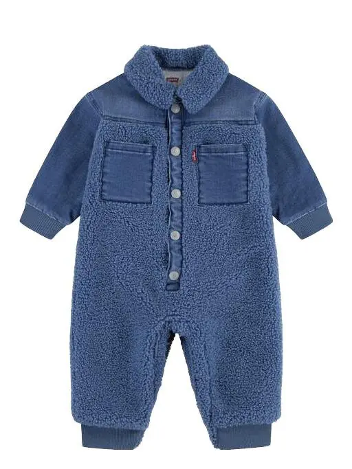 LEVI'S Denim And Fleece Romper - Blue Horizon