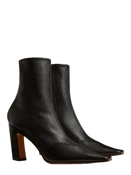 Khaite Nevada Square Toe Booties - Black