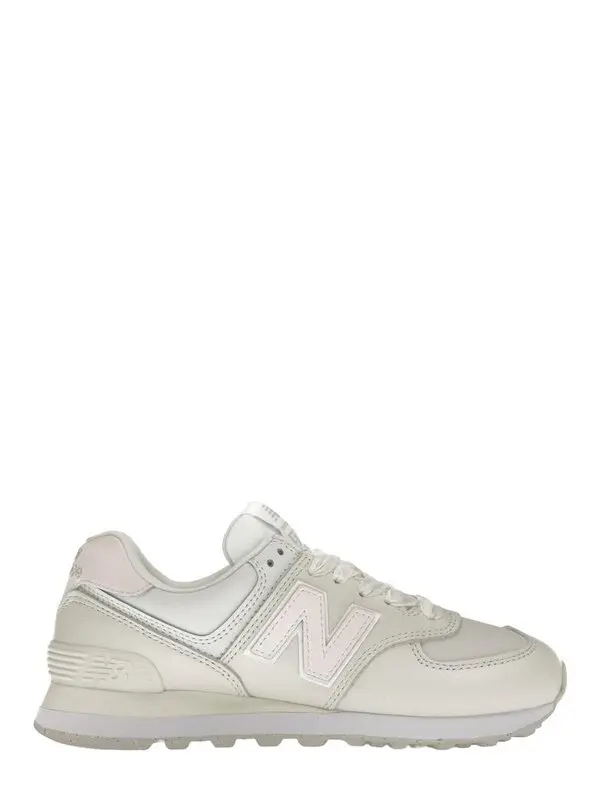 NEW BALANCE 574 Leather Sneakers - Cream/pink