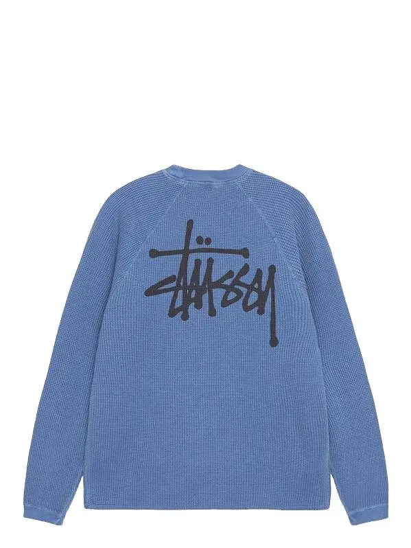StÜssy Raglan Thermal Long Sleeve Crew - Blue