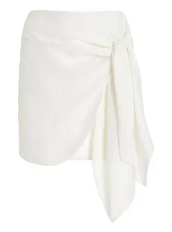 Significant Other Celeste Linen-blend Mini Skirt - White