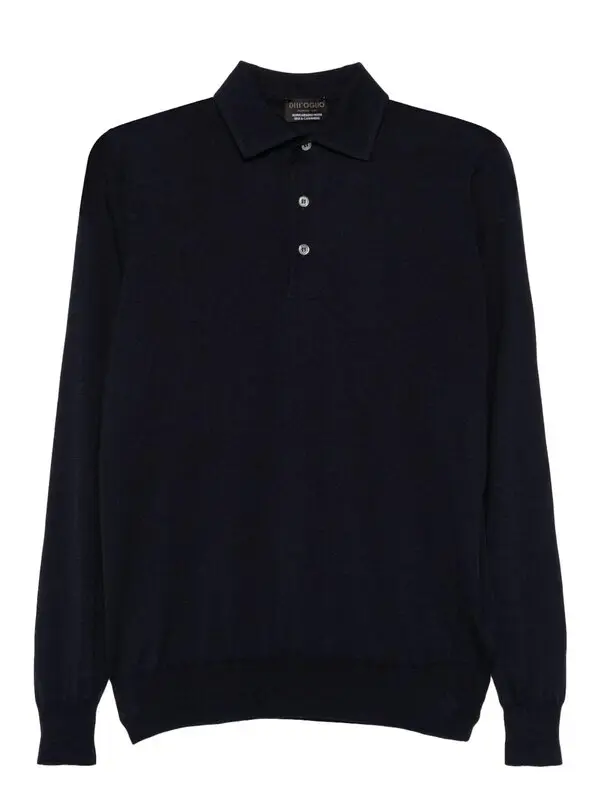 DELL'OGLIO Fine-knit Polo Knit - Blue