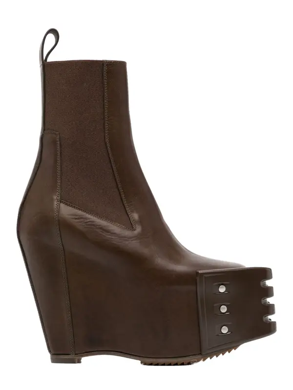 Rick Owens Grilled Wedge Beatle Boots - Brown