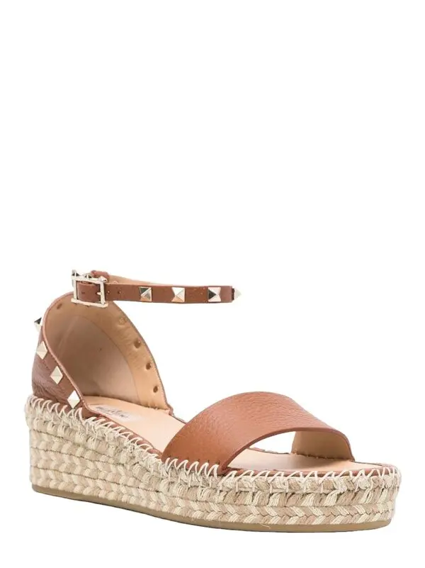 Valentino Garavani Rockstud-embellished Espadrilles - Brown