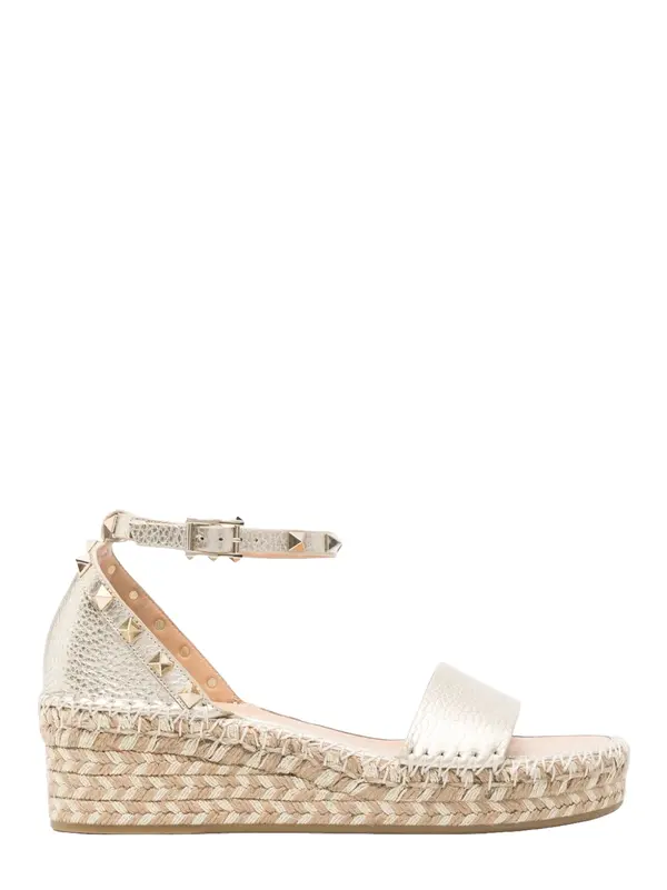 Valentino Garavani Rockstud-embellished Espadrilles - Gold
