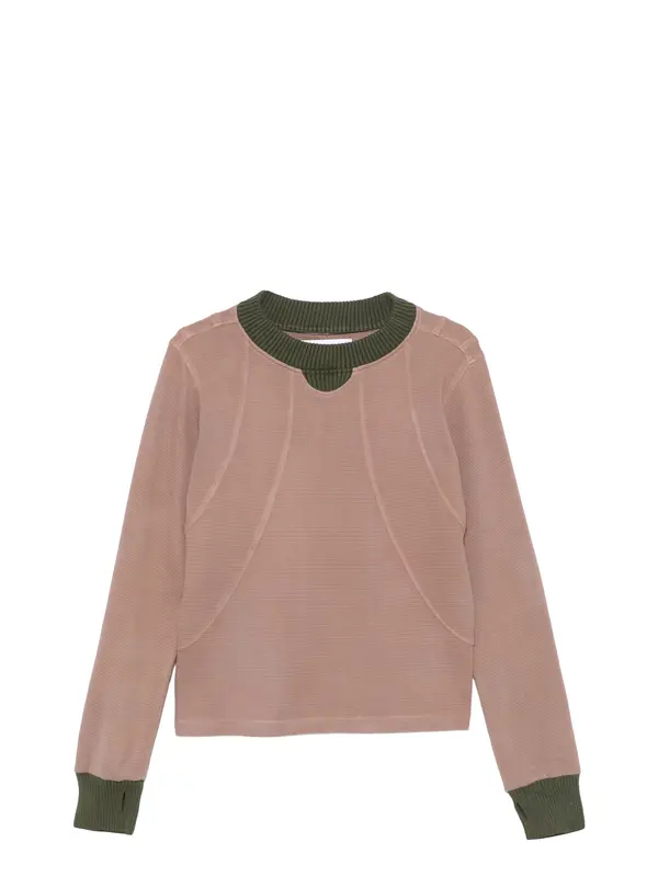CHARLIE CONSTANTINOU Panelled Waffle Sweatshirt - Brown