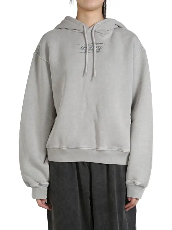 Alexander Wang Logo-embroidered Hoodie - Grey