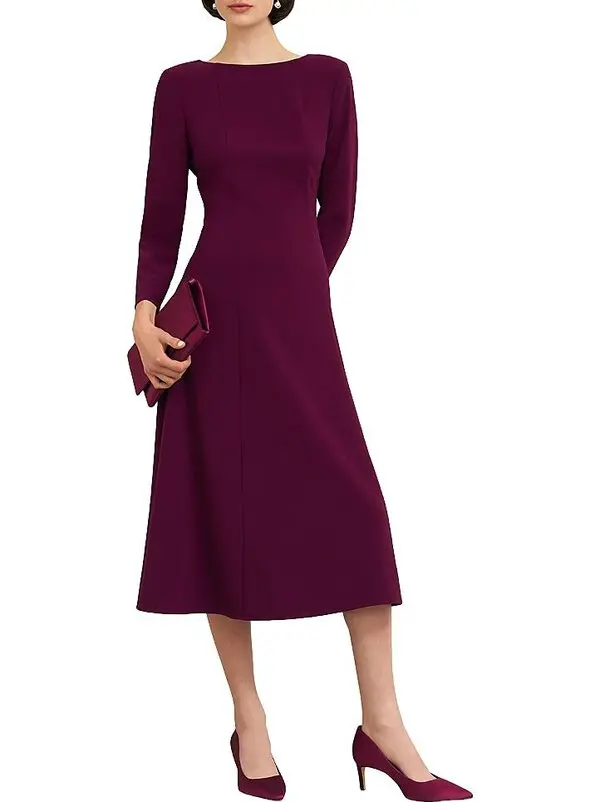HOBBS LONDON Leonora Midi Dress - Warm Plum