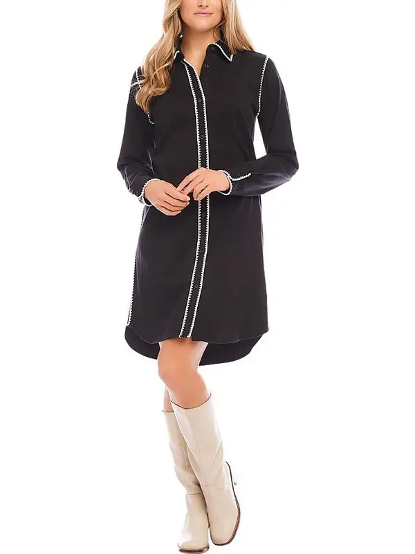 Karen Kane Edge Stitch Shirt Dress - Black
