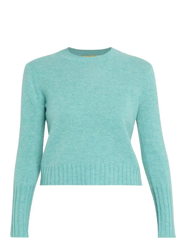 Guest In Residence Shrunken Crewneck Sweater In Cashmere - Glacier