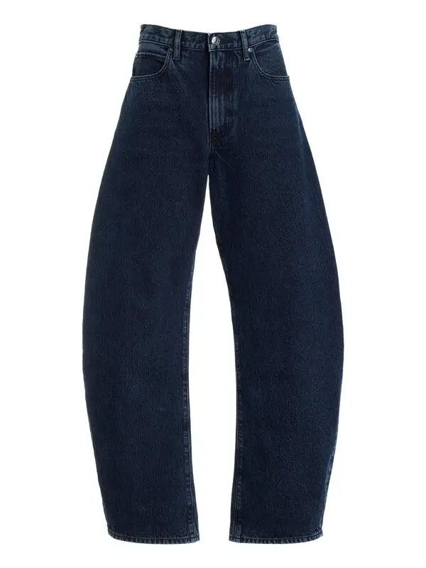 FRAME The Bubble High-rise Barrel Jeans - Blue