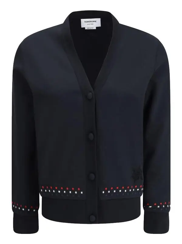 Thom Browne Snowflakes Cardigan - Black