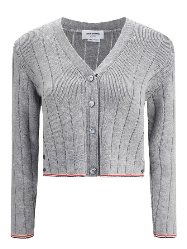 Thom Browne Cropped Cardigan - Grey