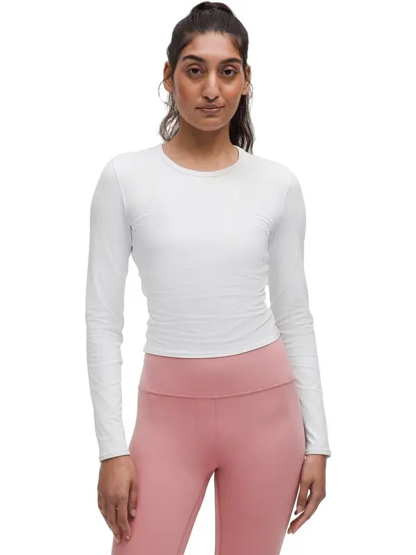 Lululemon All It Takes Ribbed Long-sleeve Shirt - White