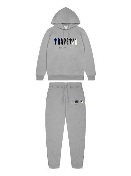 Trapstar Decoded Chenille Hooded 2.0 Tracksuit - Grey Ice Edition