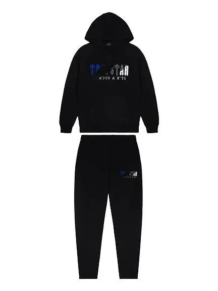 Trapstar Decoded Chenille Hooded 2.0 Tracksuit - Black Ice Edition