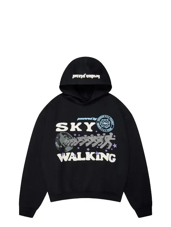 BROKEN PLANET Sky Walking Hoodie - Midnight Black