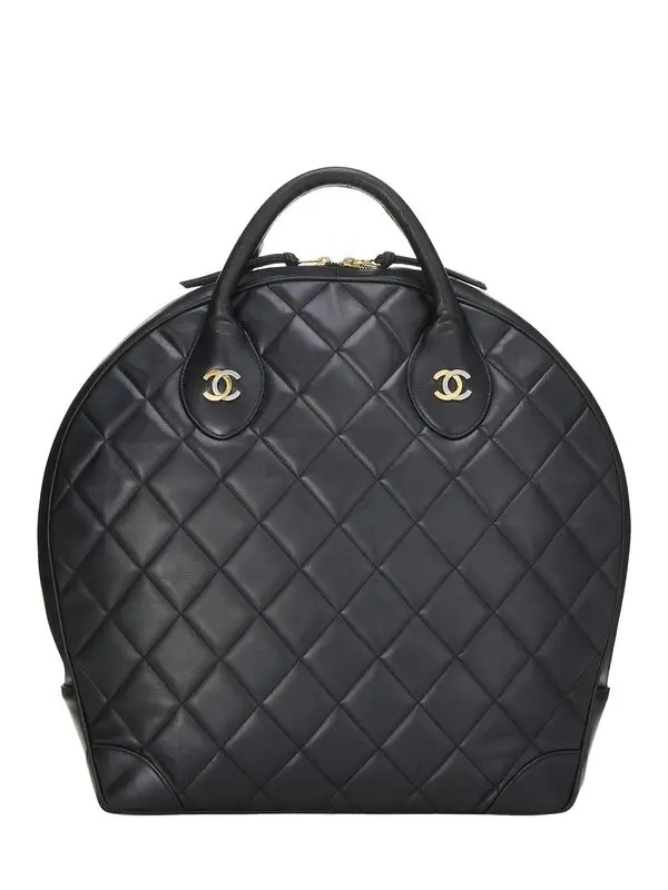 Chanel Quilted Lambskin Paris Limited Edition Bowler Bag - Black