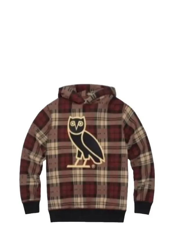 OVO Tartan Og Owl Hoodie - Red