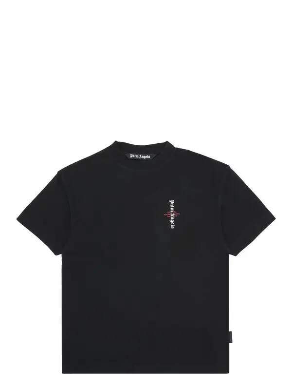 Palm Angels Statement Logo Short-sleeve Tee /white - Black