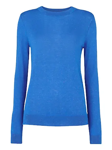 Whistles Annie Crew-neck Sparkle-knit Jumper - Blue