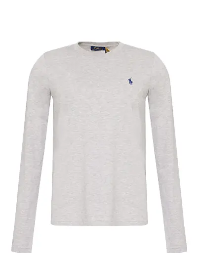 Polo Ralph Lauren Logo-embroidered Long-sleeve T-shirt - Cobblestone Heather