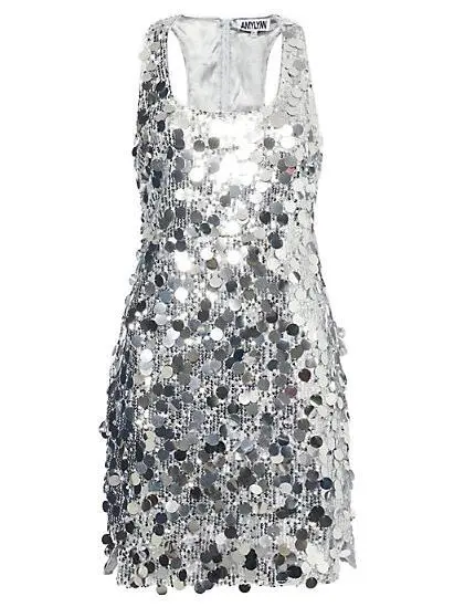 AMY LYNN Sequin Embellished Mini Dress - Silver