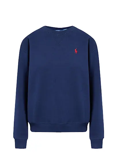 Polo Ralph Lauren Logo-embroidery Crewneck Cotton-blend Jersey Sweatshirt - Cruise Navy