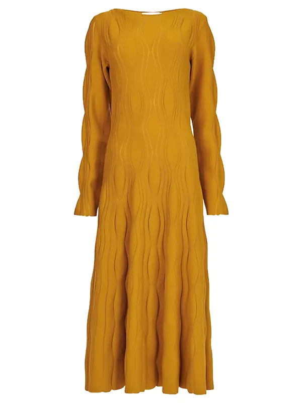 LEEM Mesh Knit Maxi Dress - Yellow