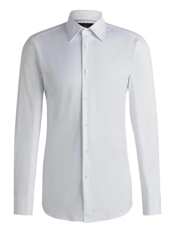 BOSS Stretch-cotton Slim Shirt - White