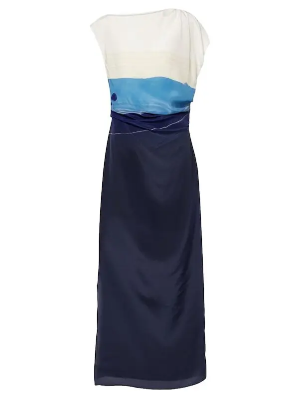 SIR. Mariner Printed Silk Maxi Dress - Blue