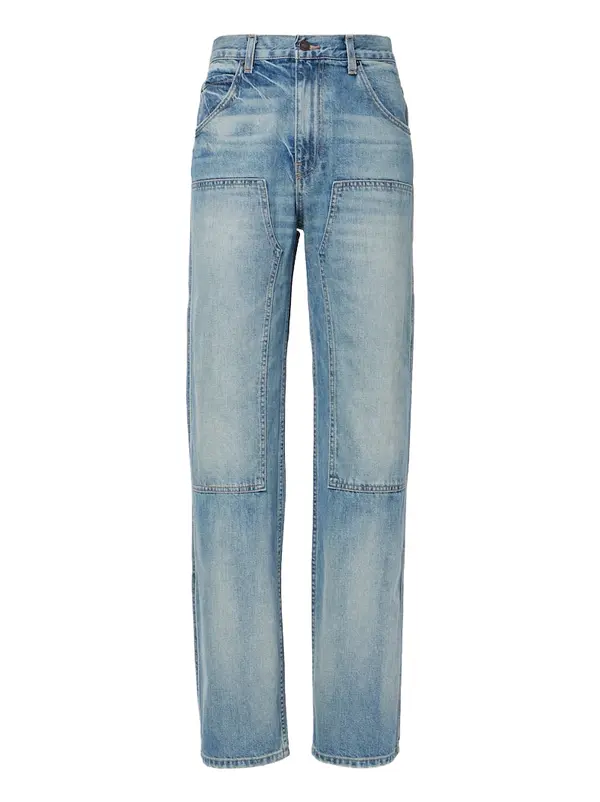 NILI LOTAN Welder Mid-rise Straight Jeans - Blue