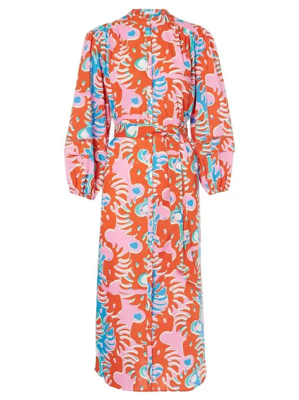 Poupette St Barth Cathy Printed Cotton Shirt Dress - Red