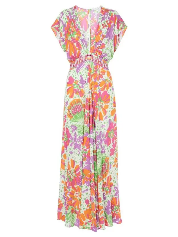 Poupette St Barth Cecile Floral Maxi Dress - Pink