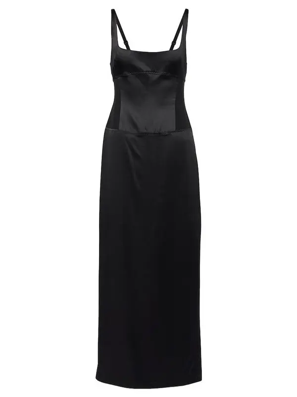 SIR. Sonora Evening Silk-blend Satin Midi Dress - Black
