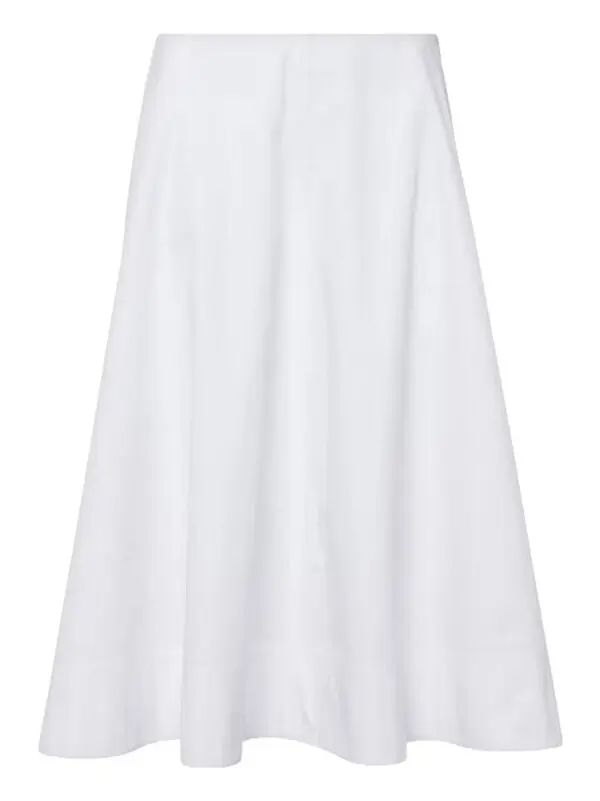 Khaite Cotton Midi Skirt - White