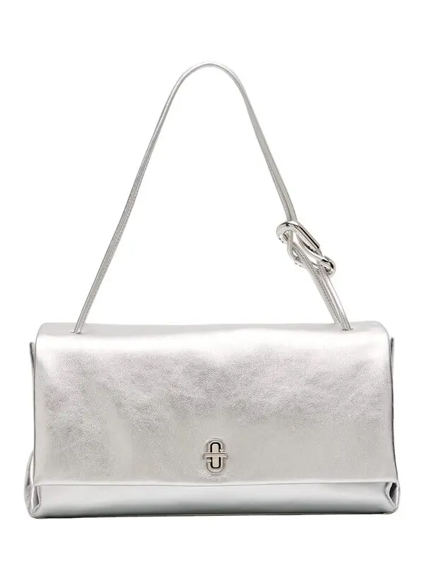 Marc Jacobs Big Link Metallic Leather Shoulder Bag - Silver