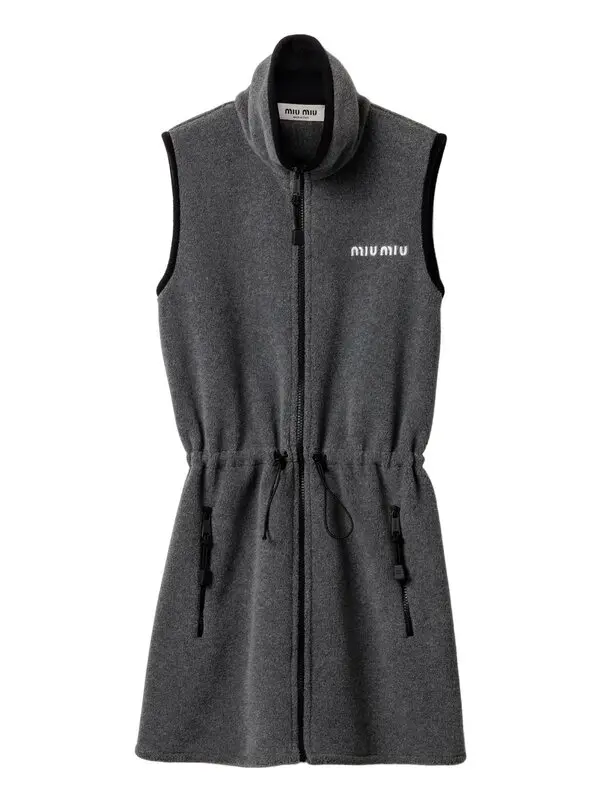 Miu Miu Sleeveless Fleece Dress - Grey
